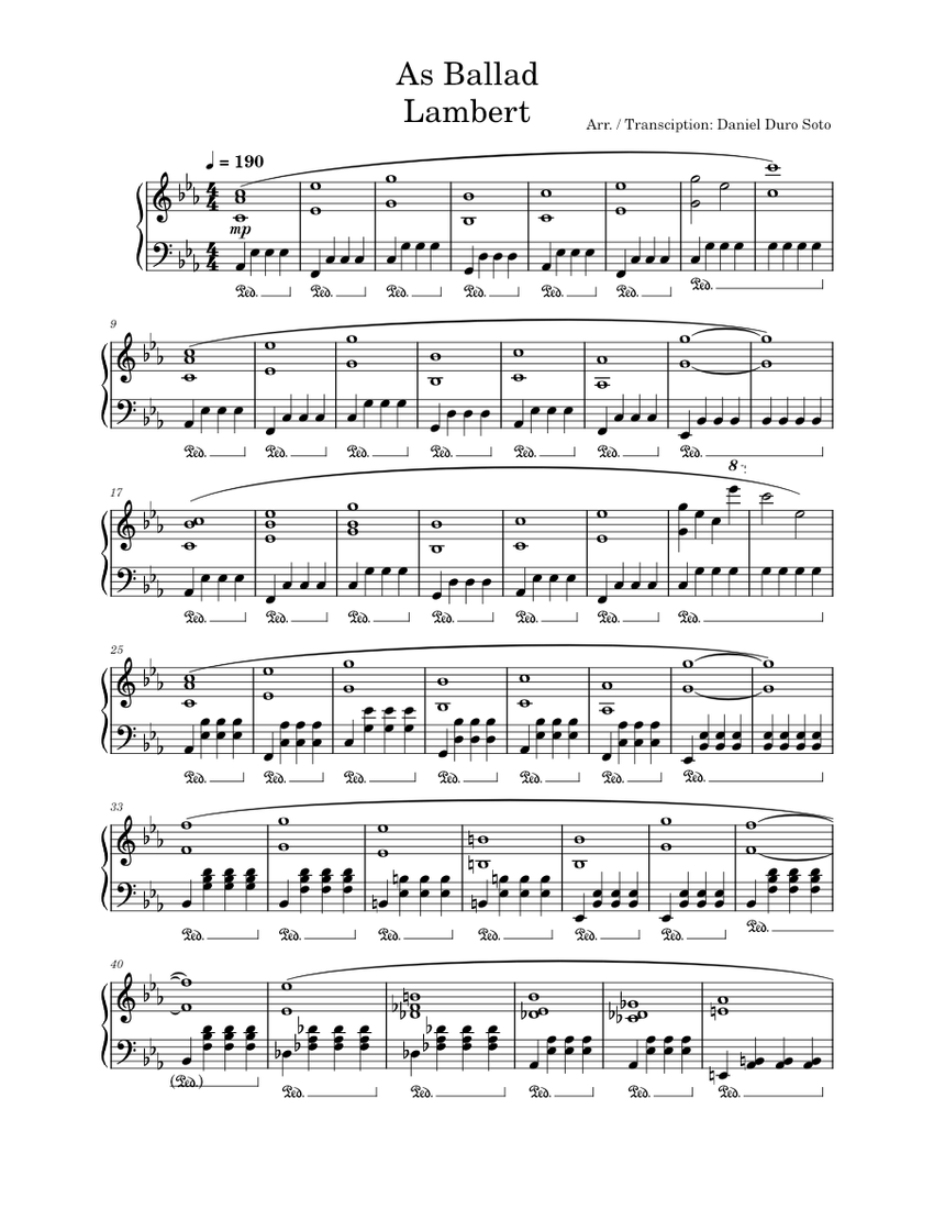 As Ballad – Lambert As Ballad - Lambert Sheet music for Piano (Solo ...