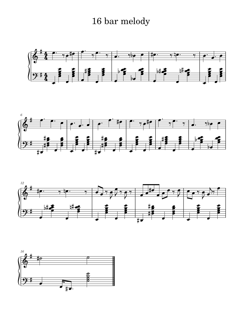 16 bar rag Sheet music for Piano (Solo) Easy | Musescore.com