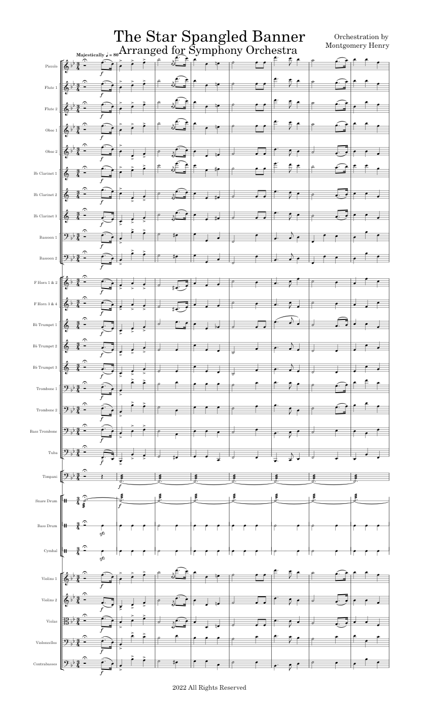 The Star Spangled Banner Sheet music for Trombone, Tuba, Flute, Oboe ...