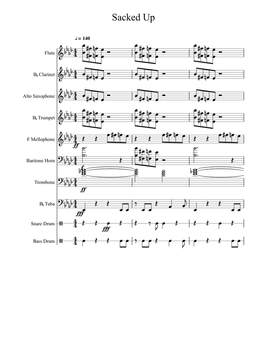Sacked Up Sheet music for Trombone, Flute, Tuba, Trumpet & more ...