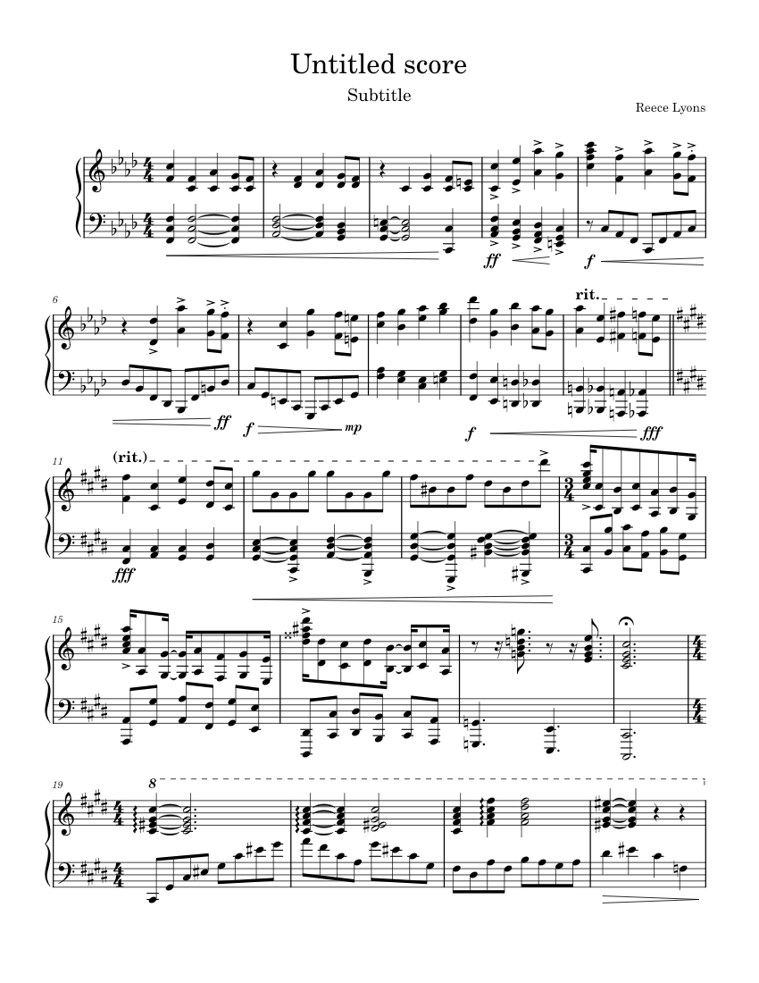 Composers United Sheet music for Piano (Solo) | Musescore.com