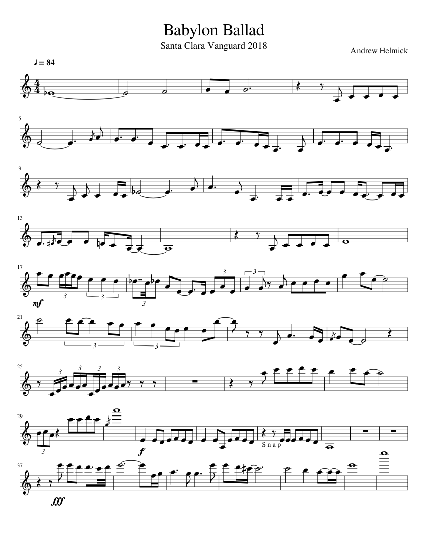 Babylon Ballad Sheet music for Trumpet in b-flat (Solo) | Musescore.com