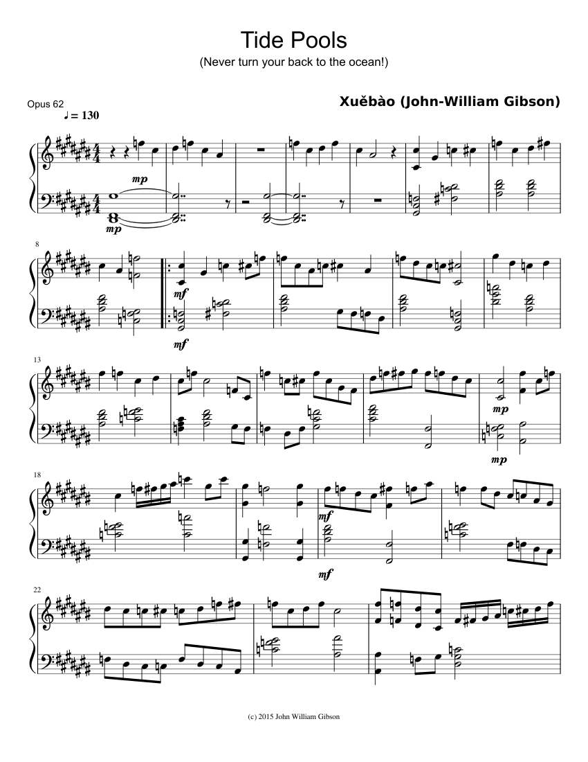 Tide Pools Sheet music for Piano (Solo) | Musescore.com