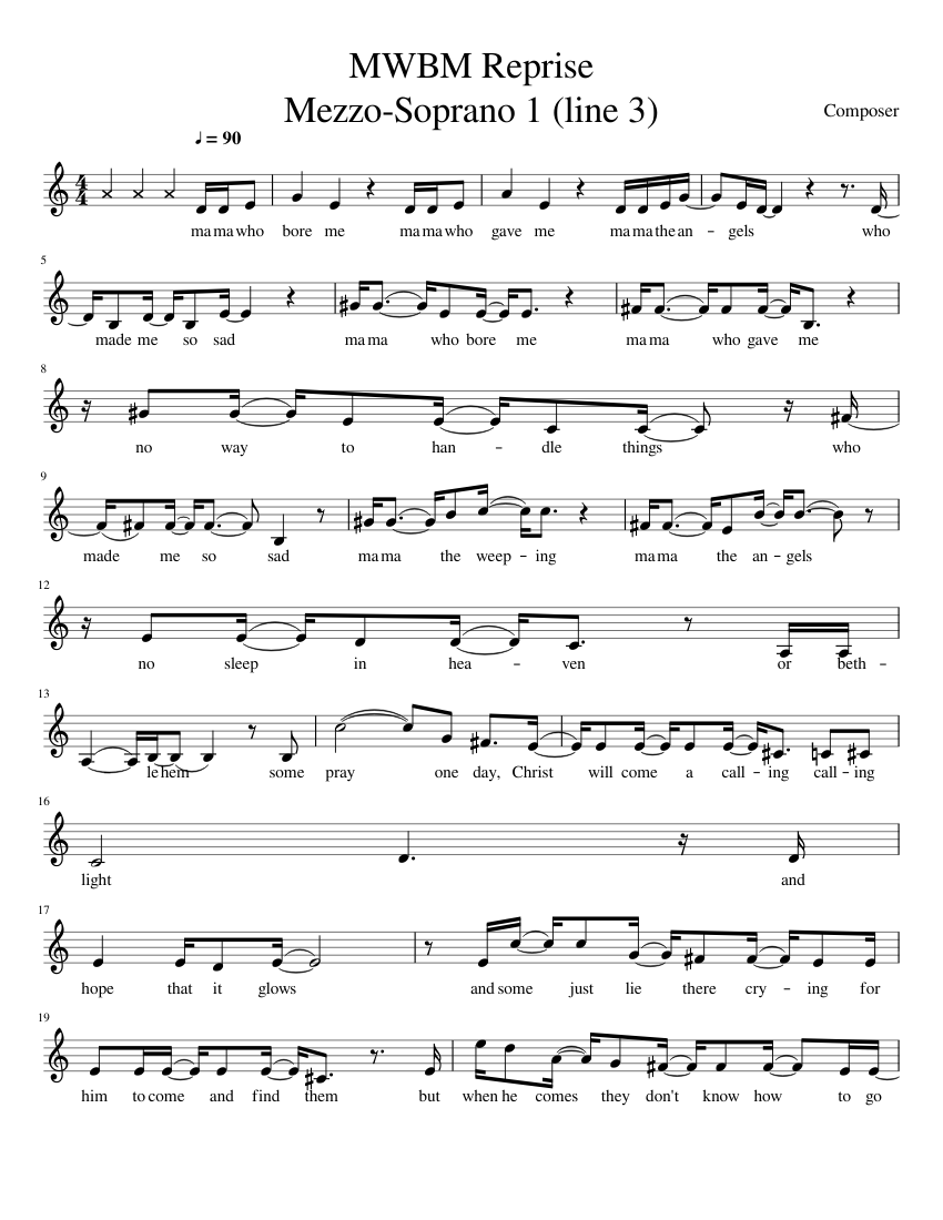 MWBM Reprise Mezzo-Soprano 1 - piano tutorial