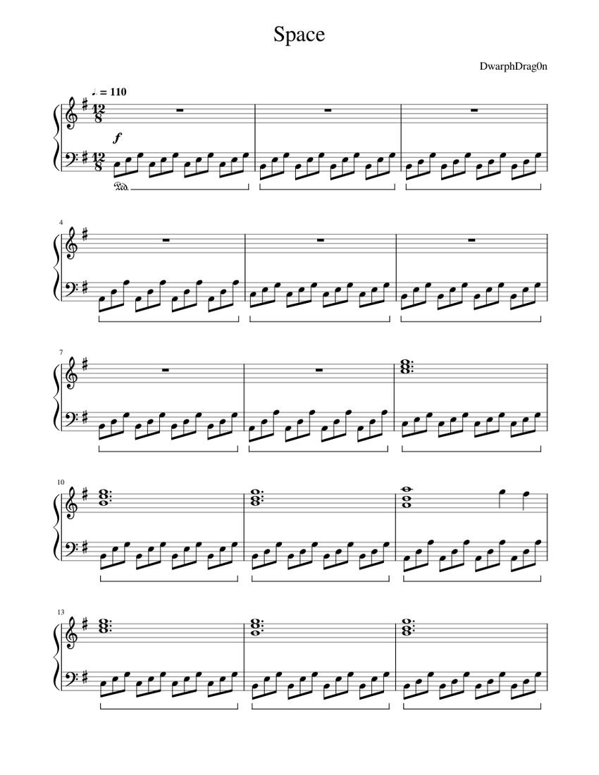 Space Sheet music for Organ (Solo) | Musescore.com
