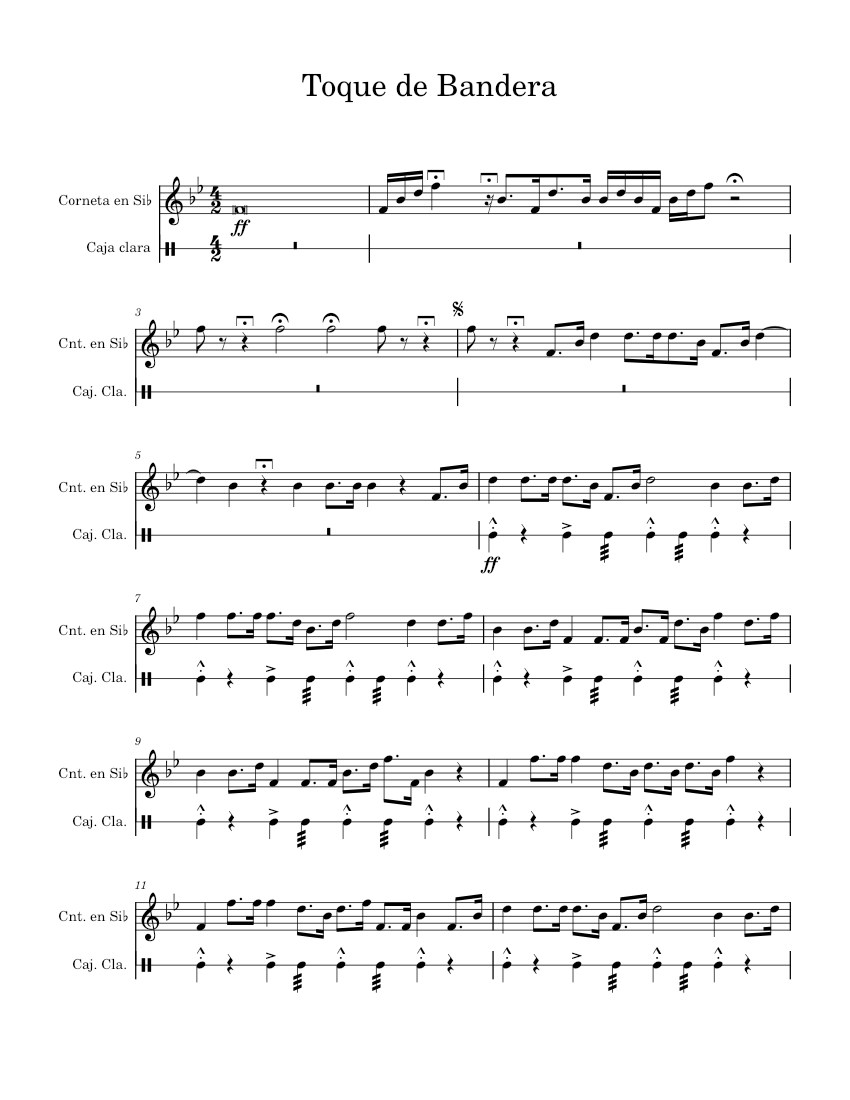 Toque de Bandera – Juan Pío Manzanares Sheet music for Strings group ...