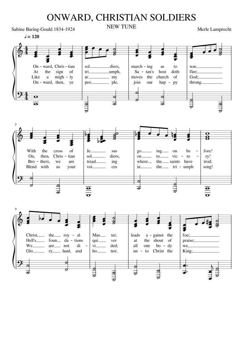ONWARD CHRISTIAN SOLDIERS Sheet music for Piano (Solo) Easy | Musescore.com