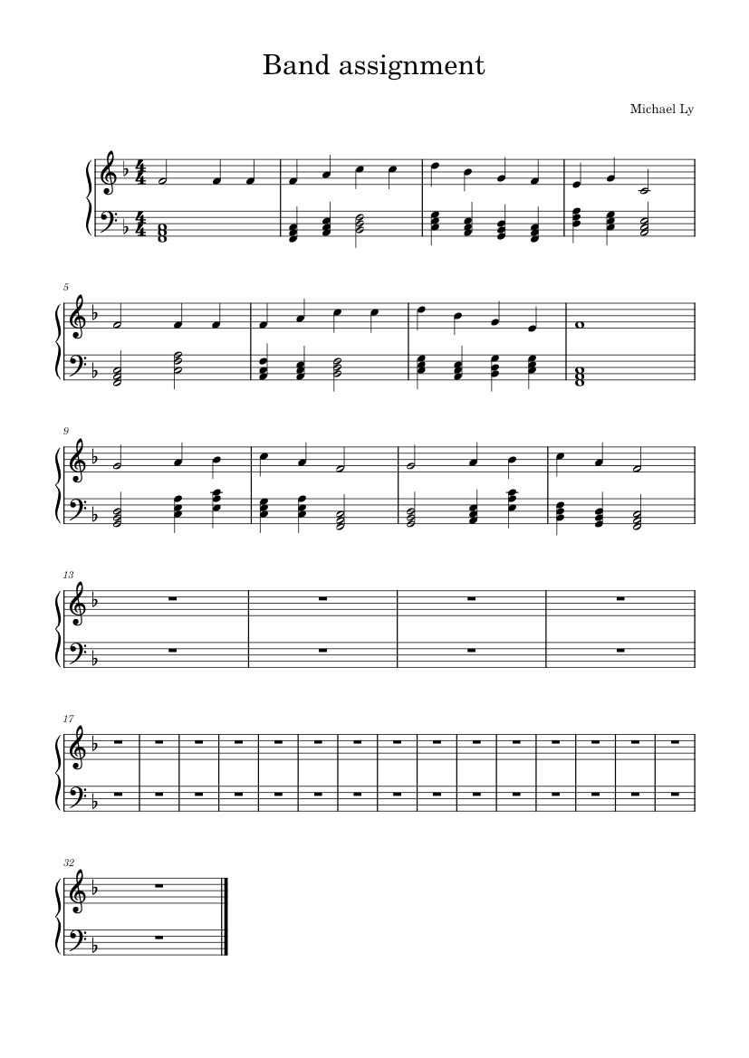 Band assignment Sheet music for Piano (Solo) Easy | Musescore.com