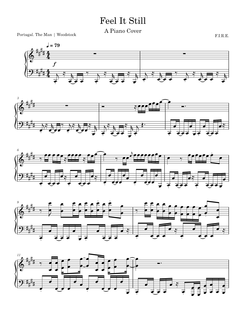 Portugal. The Man - Feel It Still Sheet music for Piano (Solo ...