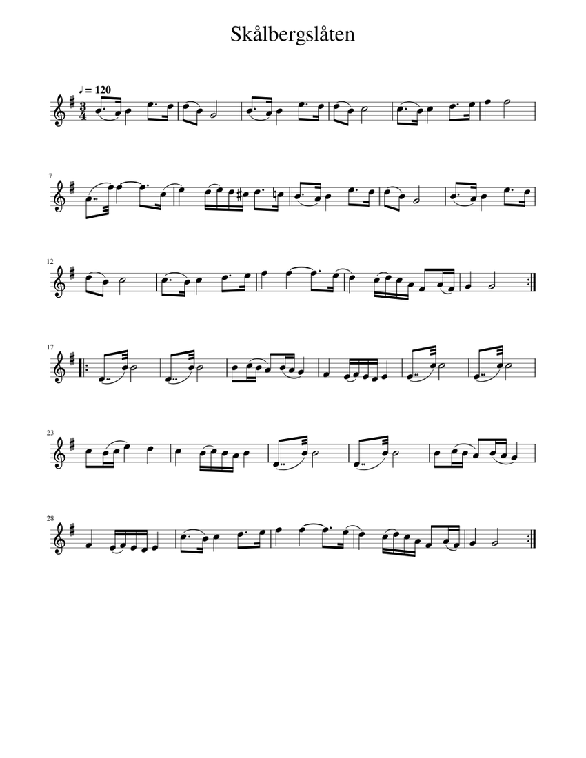 Skålbergslåten Sheet music for Piano (Solo) | Musescore.com