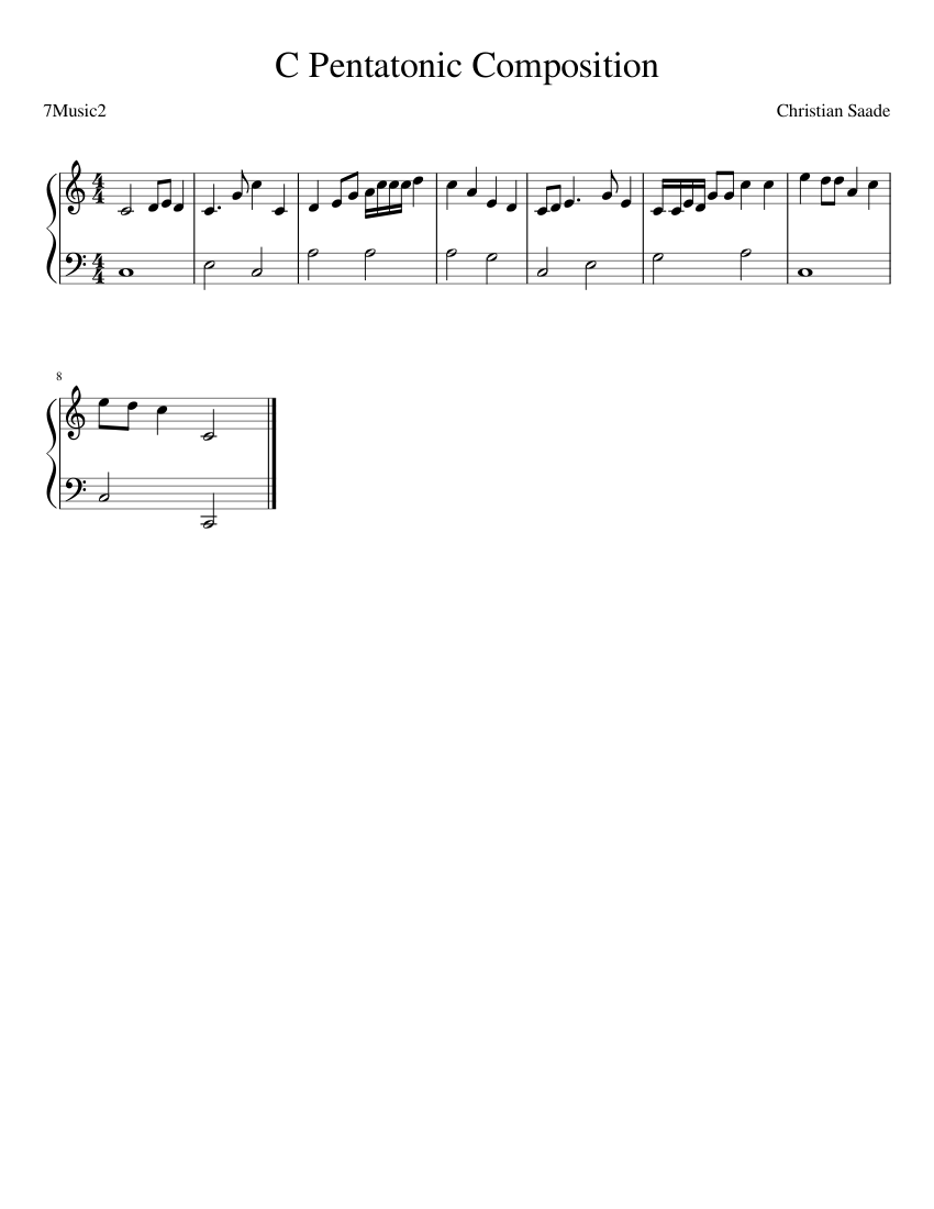 C Pentatonic Composition Sheet music for Piano (Solo) | Musescore.com