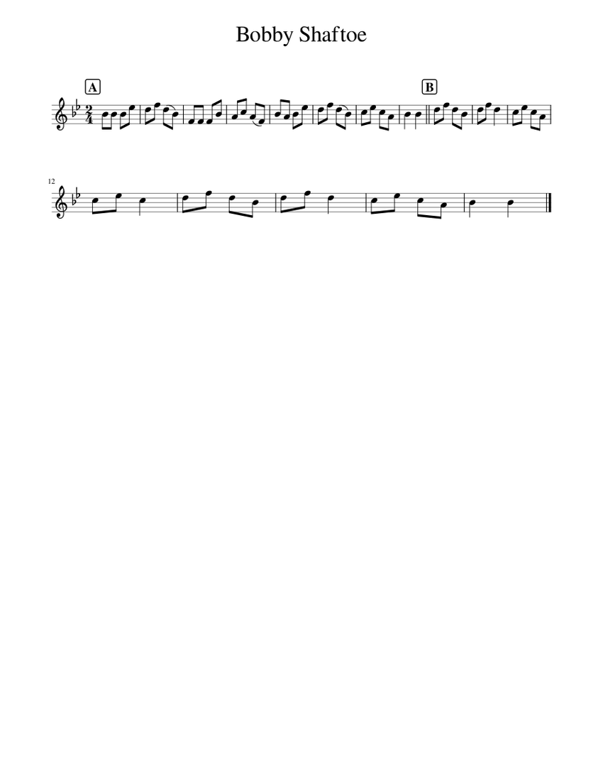 Bobby Shaftoe Sheet music for Piano (Solo) Easy | Musescore.com