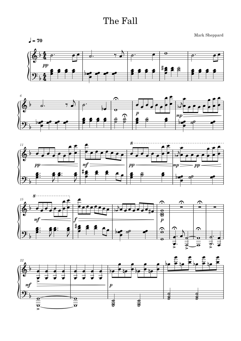 The Fall Sheet music for Piano (Solo) | Musescore.com