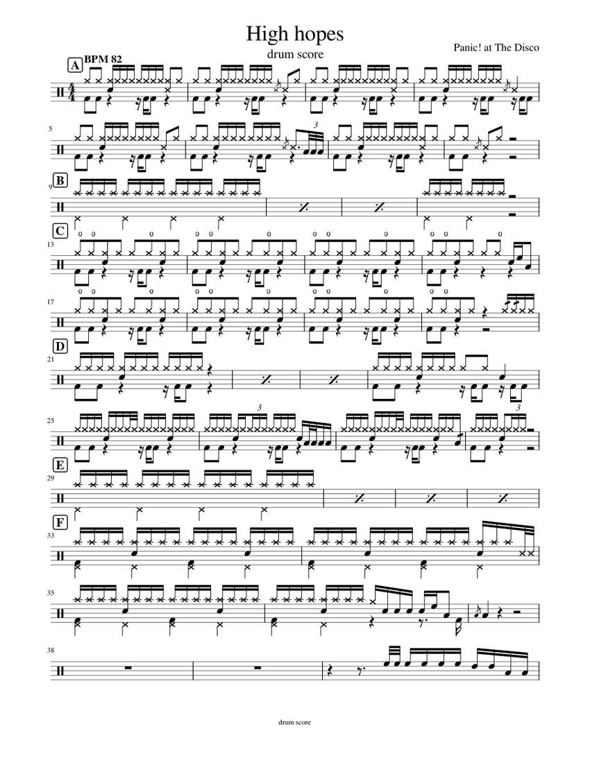 High_hopes Sheet music for Drum Group (Solo) | Musescore.com