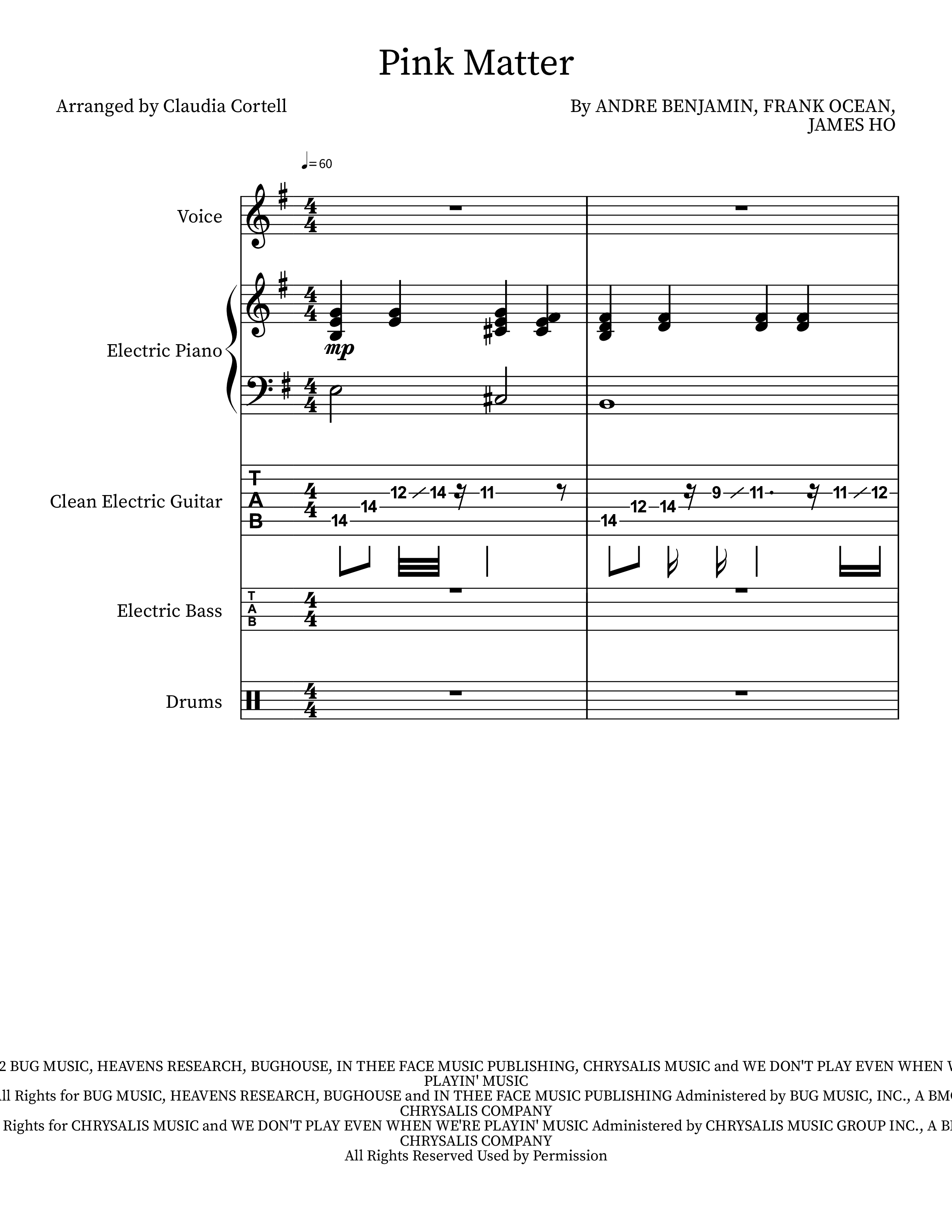 Play Official version of Pink matter Sheet Music by Frank Ocean ...