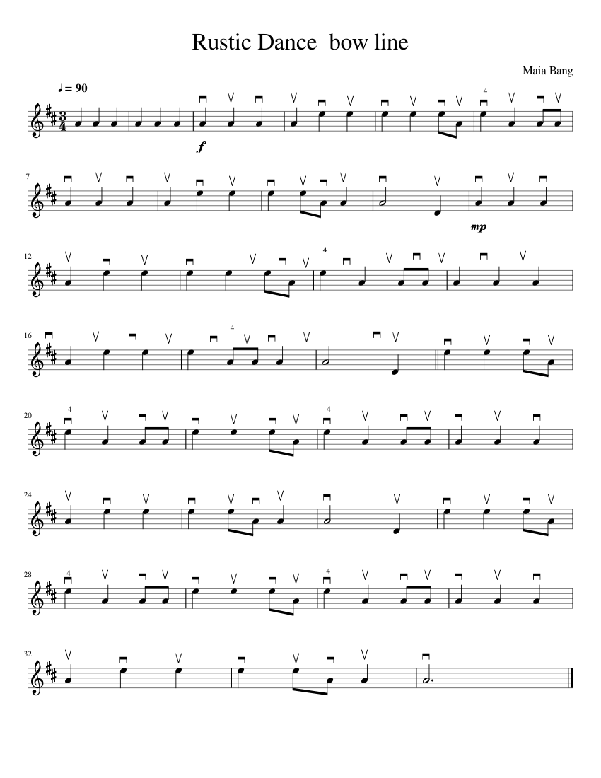 Rustic Dance bow line Sheet music for Piano (Solo) | Musescore.com