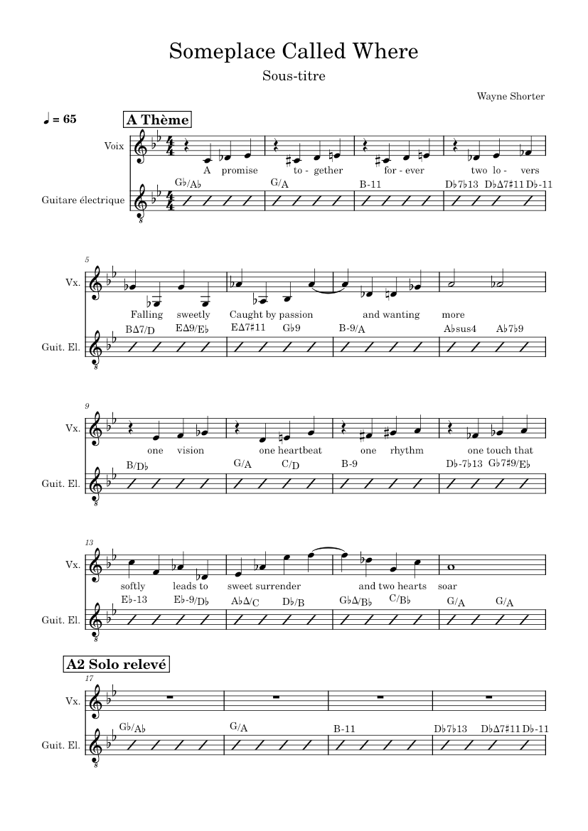 Someplace Called Where – Wayne Shorter Sheet music for Guitar ...