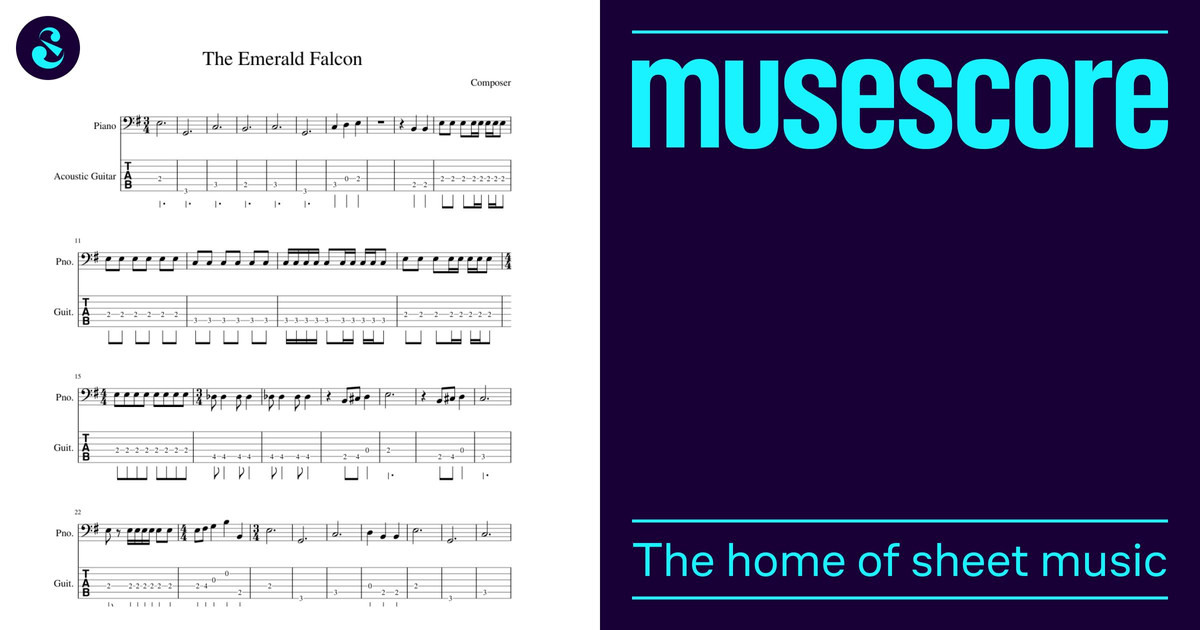 The Emerald Falcon Sheet music for Piano, Guitar (Mixed Duet ...