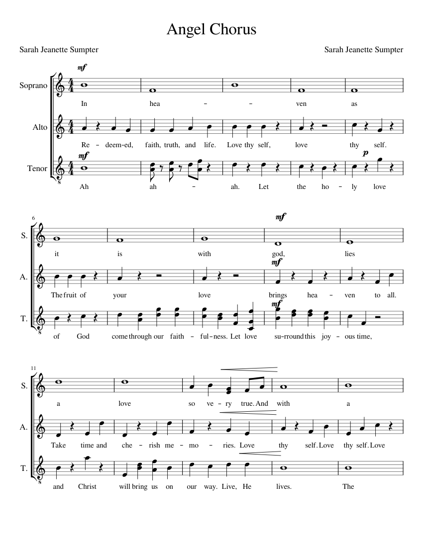 Angel Chorus Sheet music for Soprano, Alto, Tenor, Bass voice (Choral ...