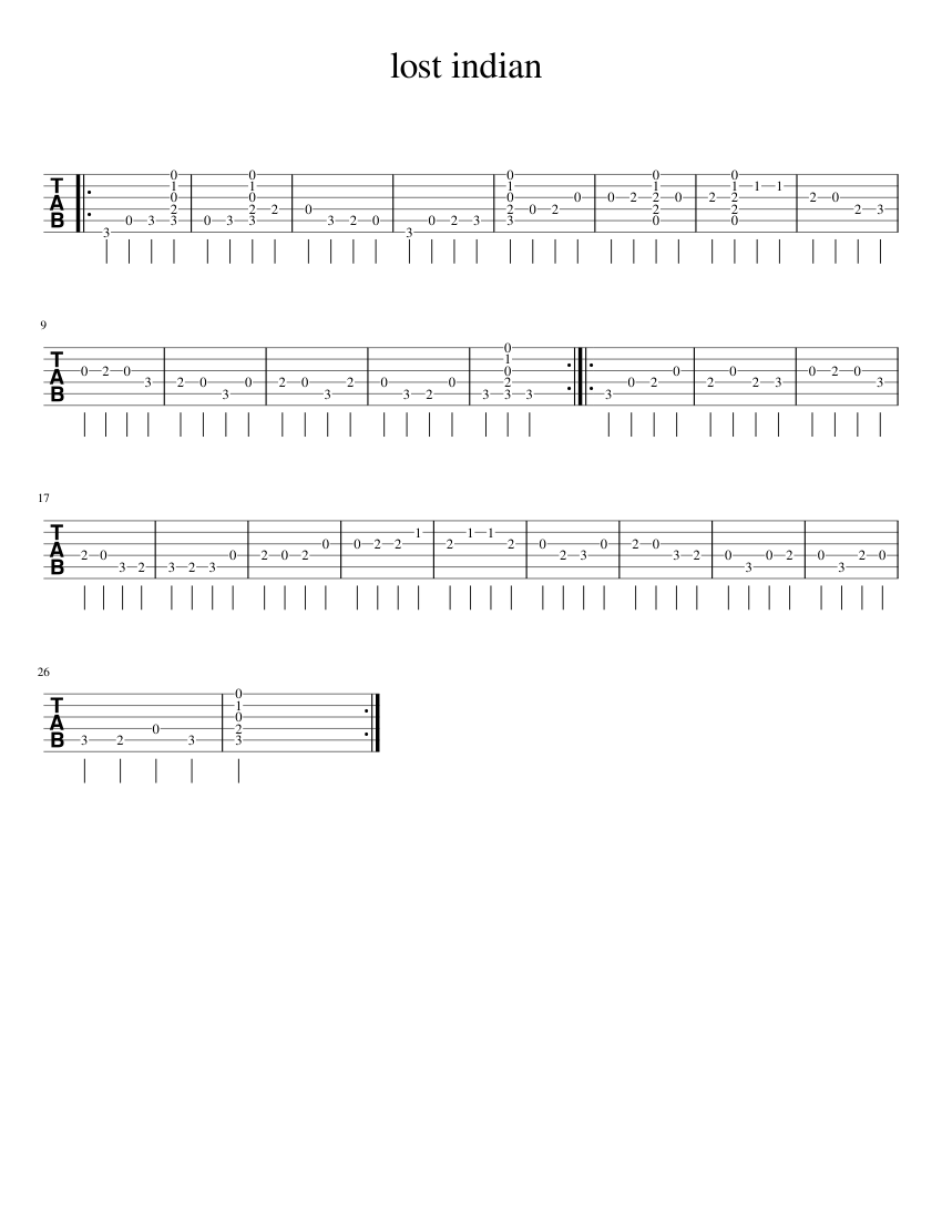 Lost indian Sheet music for Guitar (Solo) | Musescore.com