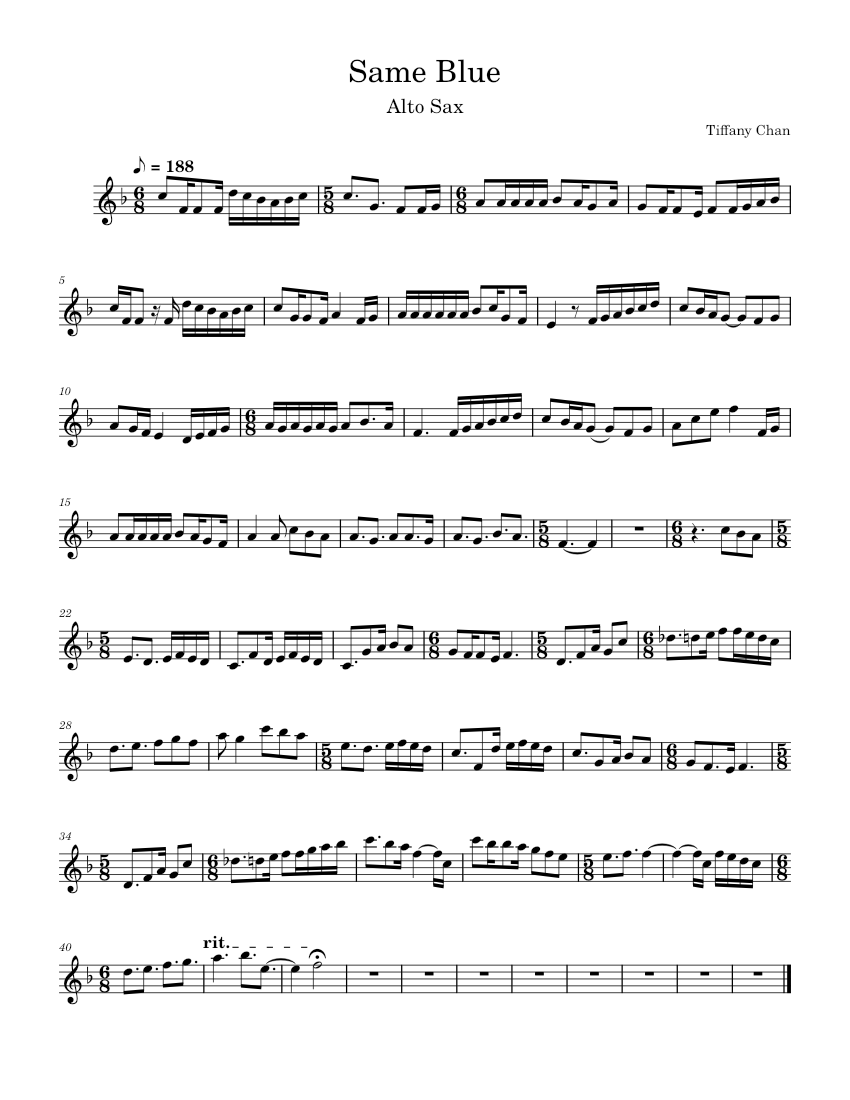 Same Blue – Official HIGE DANdism Sheet Music for Saxophone alto (Solo ...