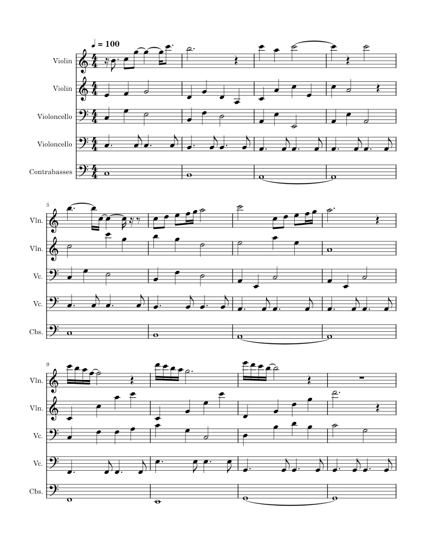 20240202 Study in C for Strings Sheet music for Violin, Cello, Strings group (String Ensemble ...