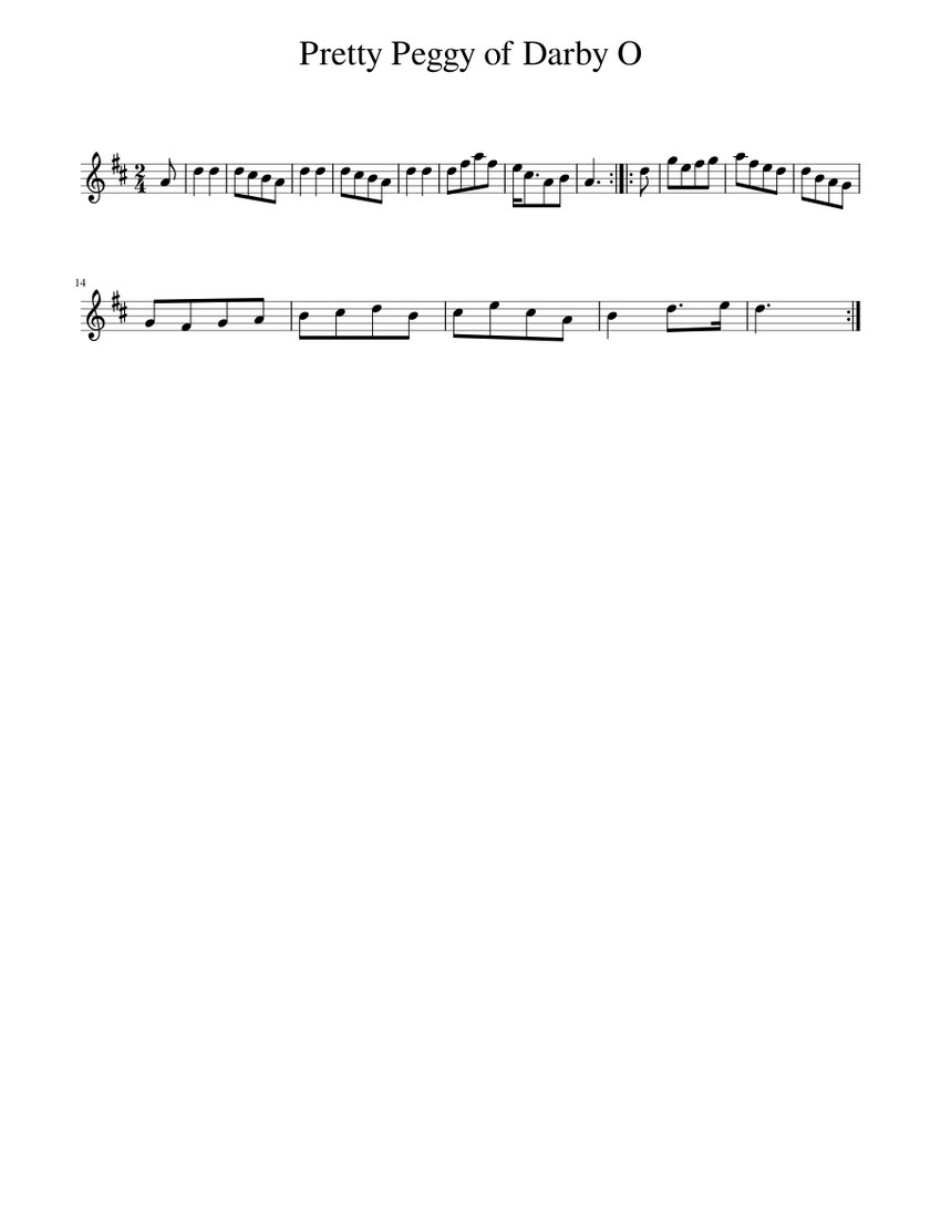 Pretty Peggy of Darby O Sheet music for Piano (Solo) | Musescore.com