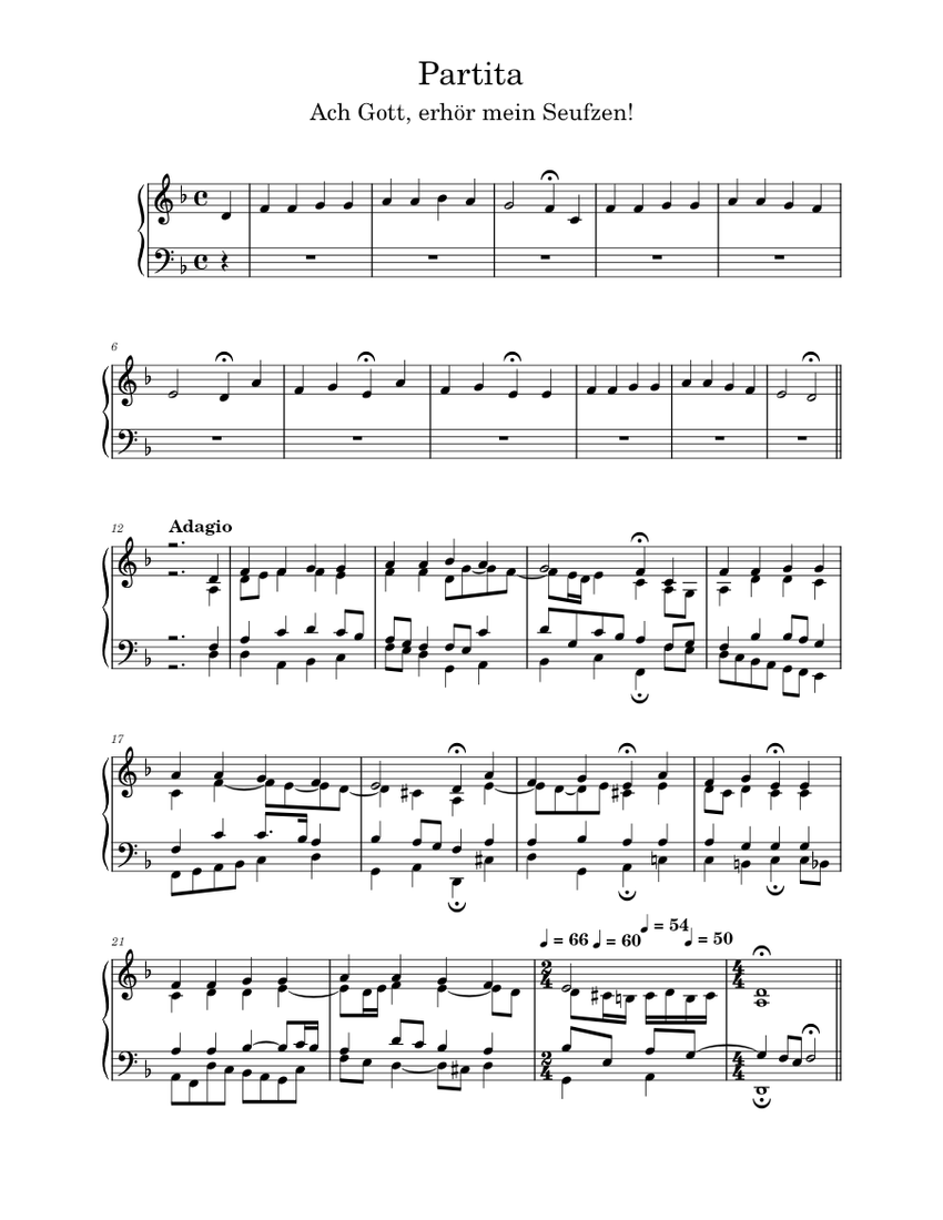 Partita Sheet music for Piano (Solo) | Musescore.com