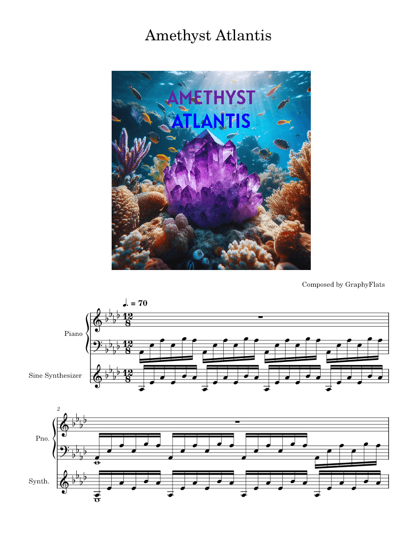 Amethyst Atlantis - GraphyFlats Sheet music for Piano, Flute other ...