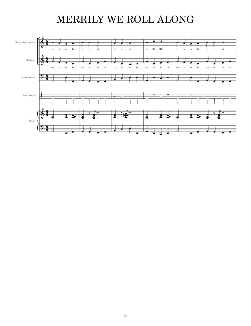 Merrily We Roll Along – Stephen Sondheim Merrily We Roll Along Sheet ...