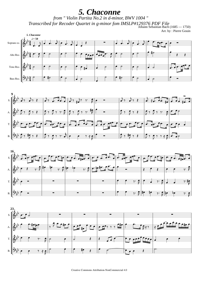 Bach, J. S. _ Violin Partita No.2 in d-moll, BWV 1004 _ 5. Chaconne ...