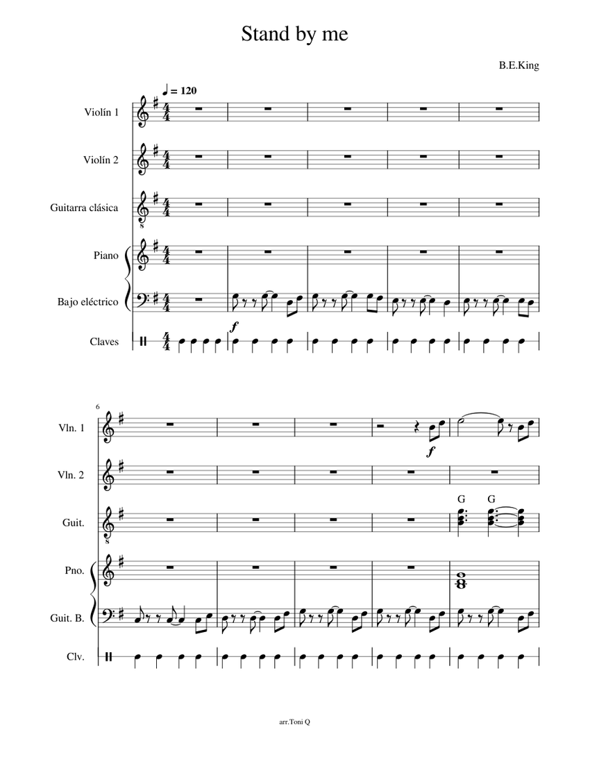 Stand by me – Ben E. King adults 22-23 Sheet music for Piano, Violin ...