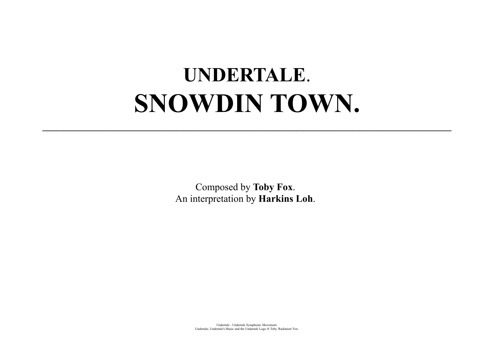 Snowdin Town Sheet Music for Piano, Trombone, Soprano, Bass voice ...
