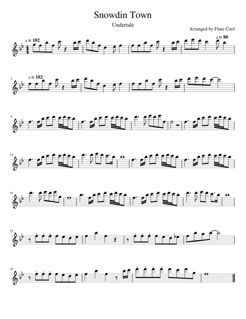 Snowdin Town Sheet music for Violin (Solo) | Musescore.com