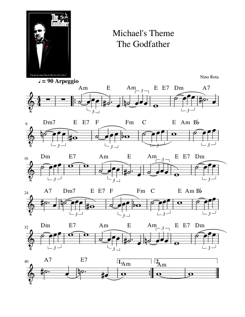 Michael's Theme from the Godfather Sheet music for Guitar (Solo ...