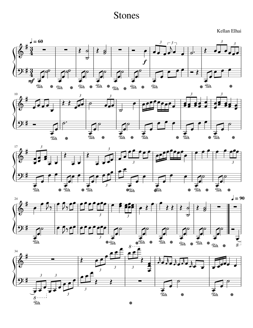 Stones Sheet music for Piano (Solo) | Musescore.com