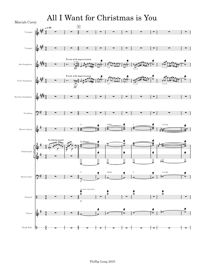 All I Want for Christmas is You Sheet music for Piano, Trombone ...