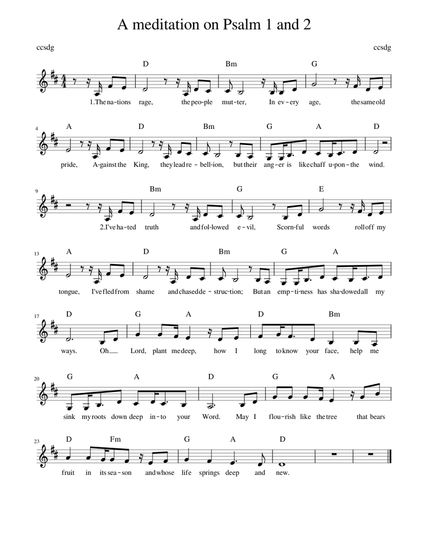 Psalm 1 and 2 Sheet music for Piano (Solo) Easy | Musescore.com