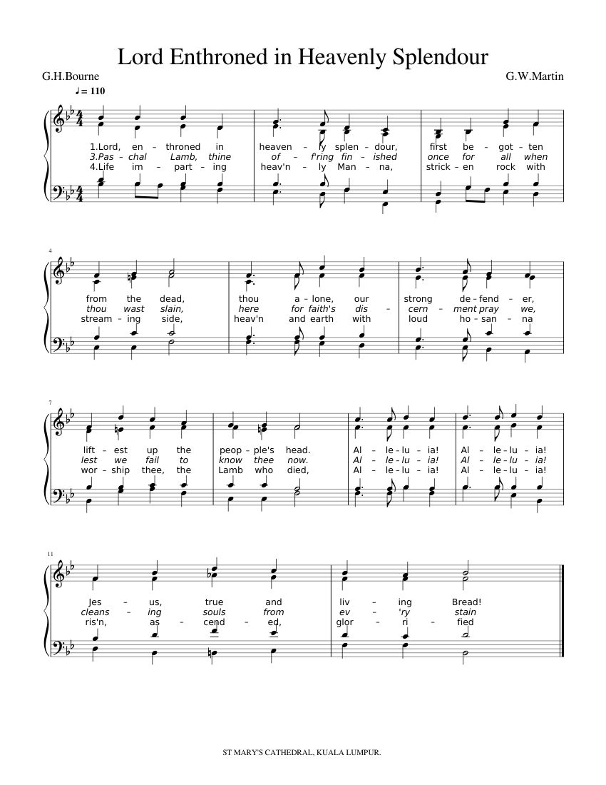 Lord Enthroned in Heavenly Splendour Sheet music for Piano (Solo ...