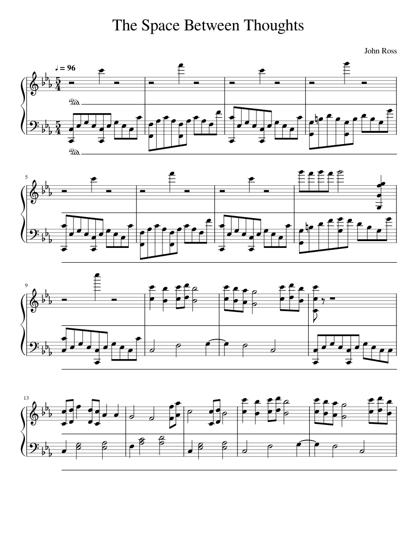 The Space Between Thoughts Sheet music for Piano (Solo) | Musescore.com