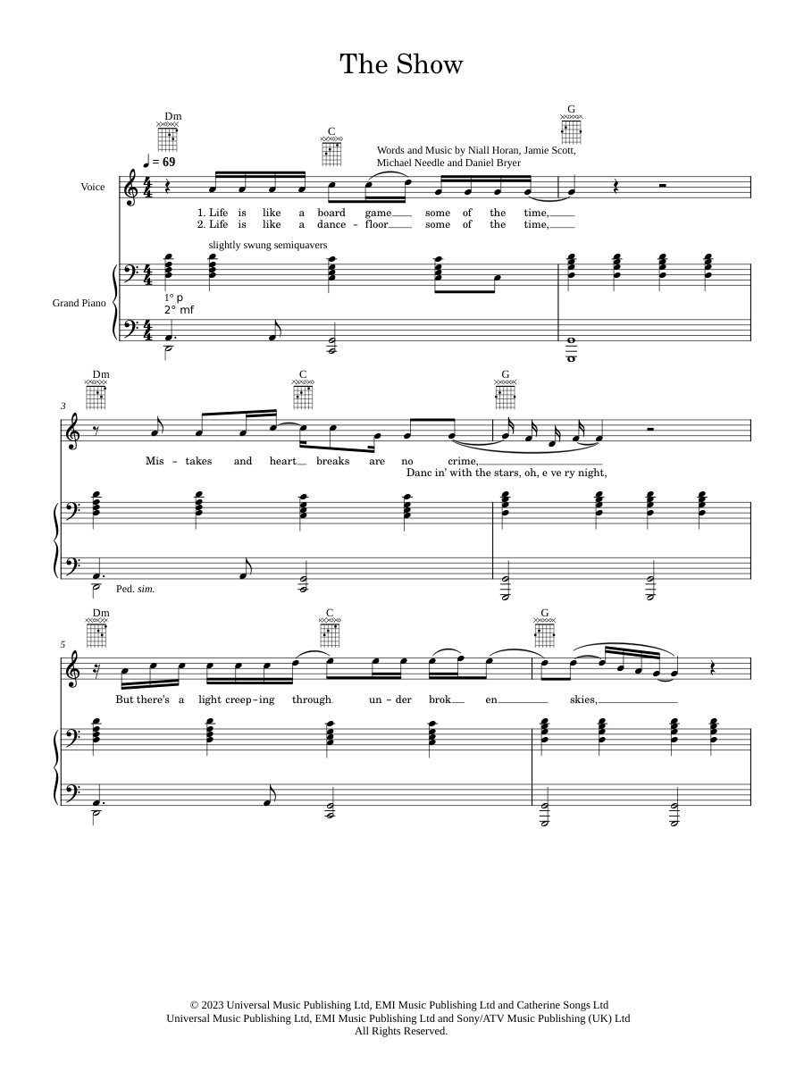 The Show Sheet music for Piano, Vocals by Niall Horan Official ...