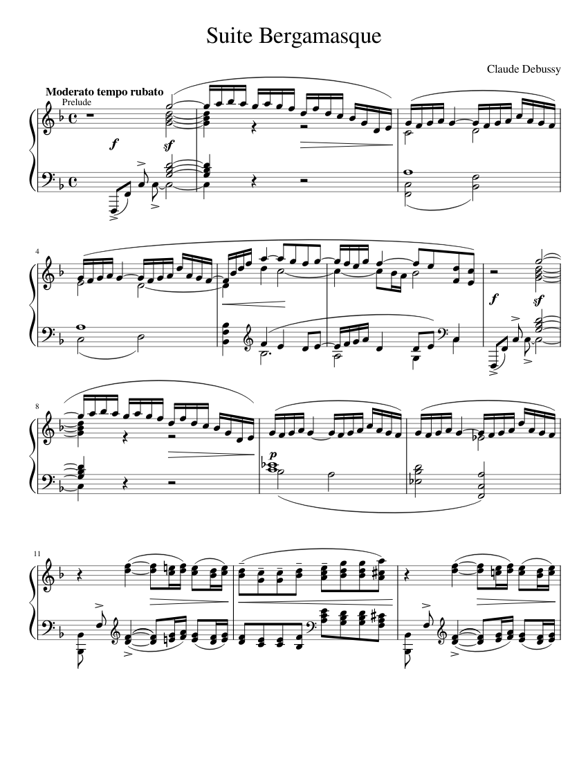 Suite Bergamasque Sheet music for Piano (Solo) | Musescore.com