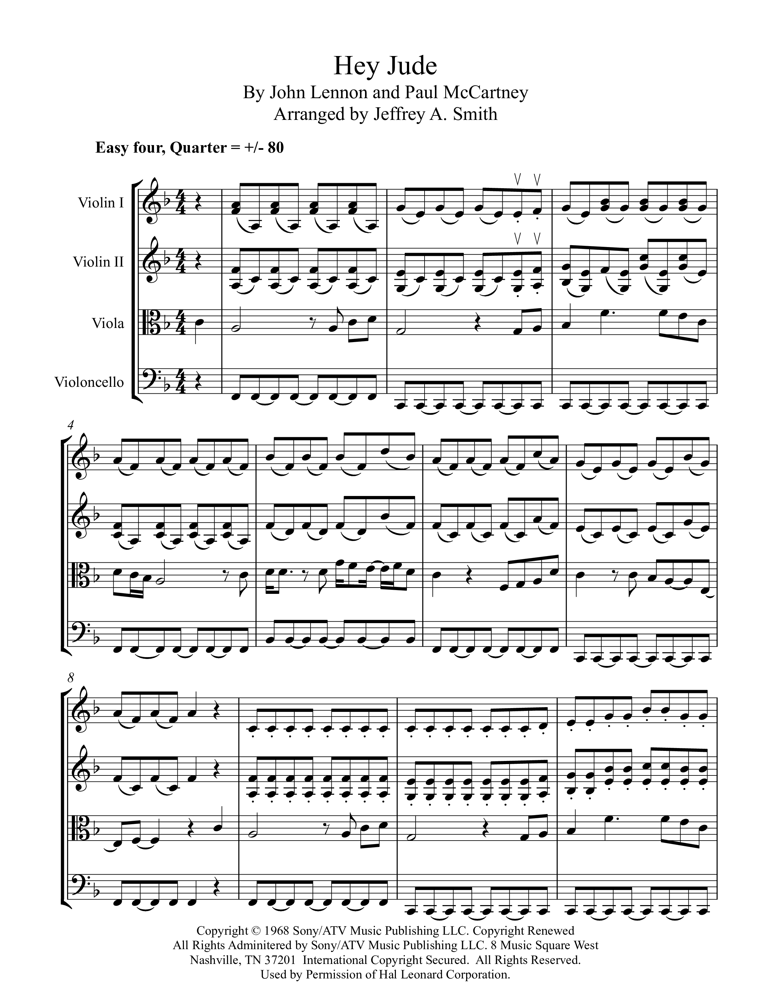 Play Official version of Hey jude Sheet Music by The Beatles for Violin ...