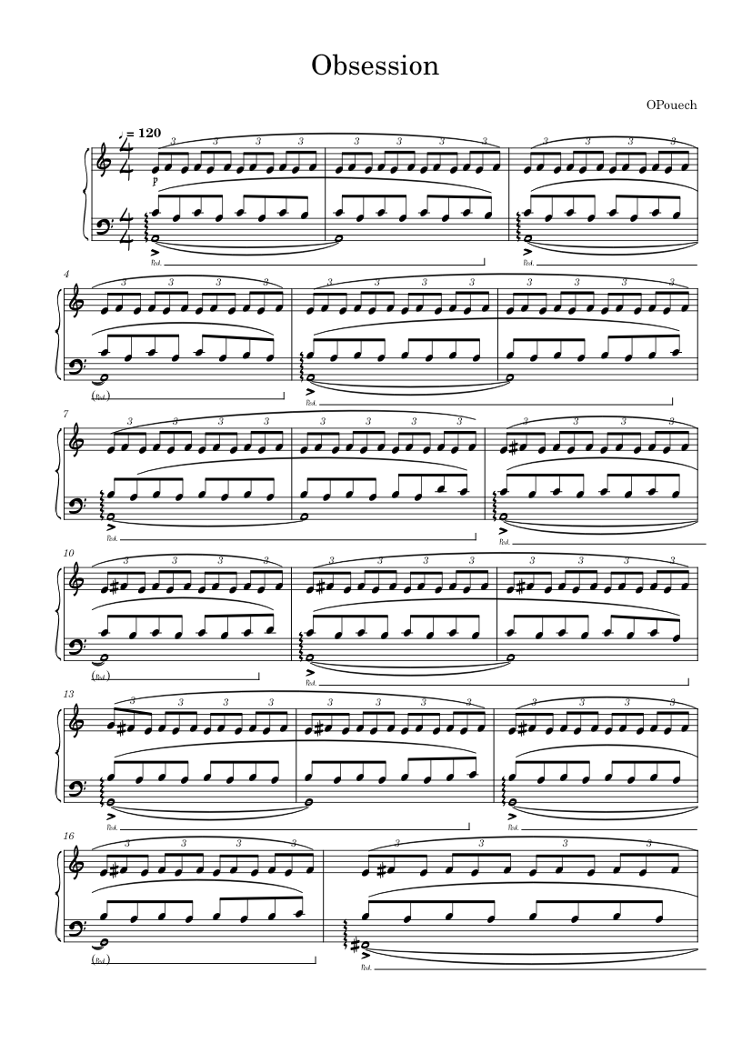 Obsession Sheet Music for Piano (Solo) | MuseScore.com
