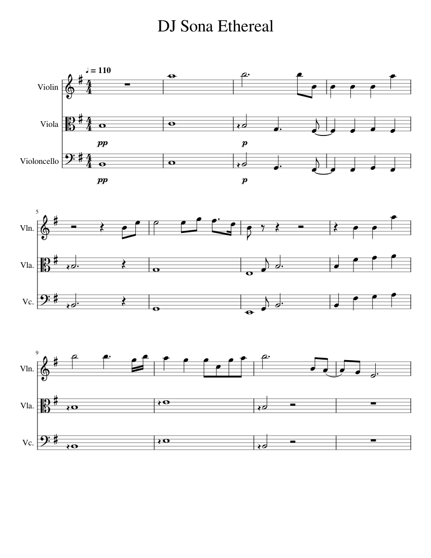 DJ Sona Ethereal Sheet music for Violin, Viola, Cello (String Trio ...