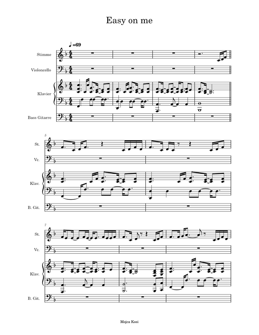 Easy On Me – Adele - piano tutorial