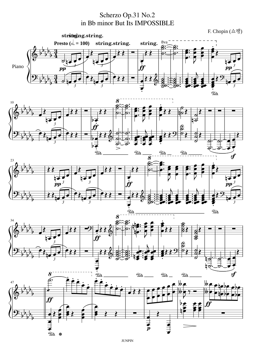 Scherzo Op.31 No.2 in Bb minor but its IMPOSSIBLE Sheet music for Piano (Solo) | Musescore.com