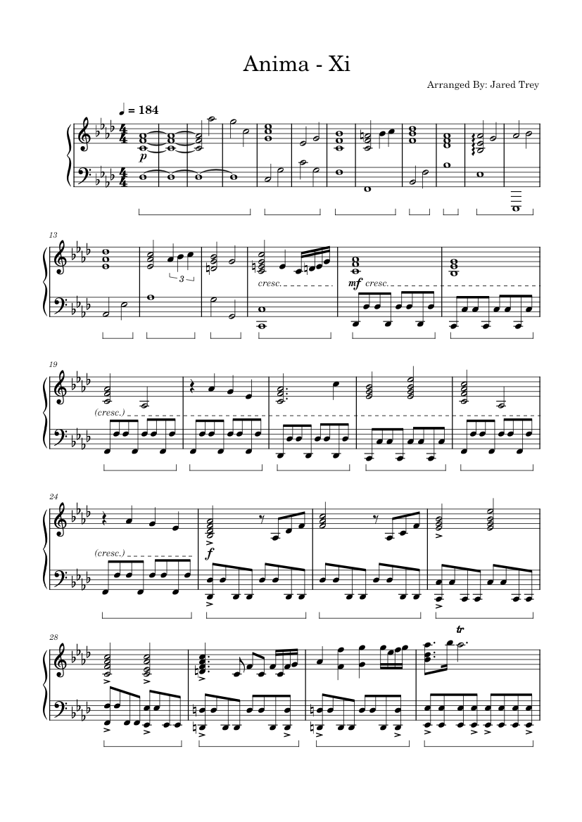 ANiMA from DEEMO – Xi Sheet music for Piano (Solo) | Musescore.com