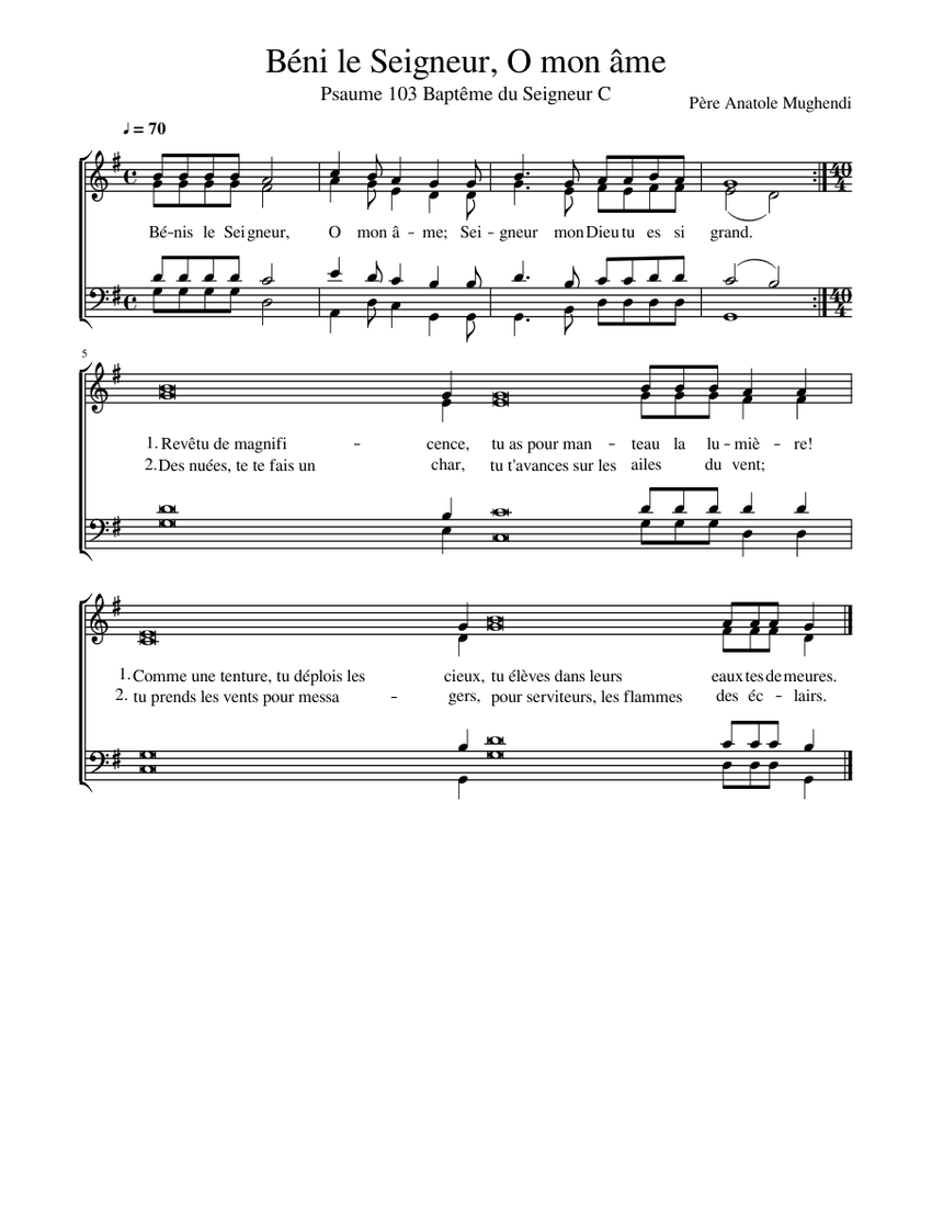 Benis Sheet music for Vocals (Choral) | Musescore.com