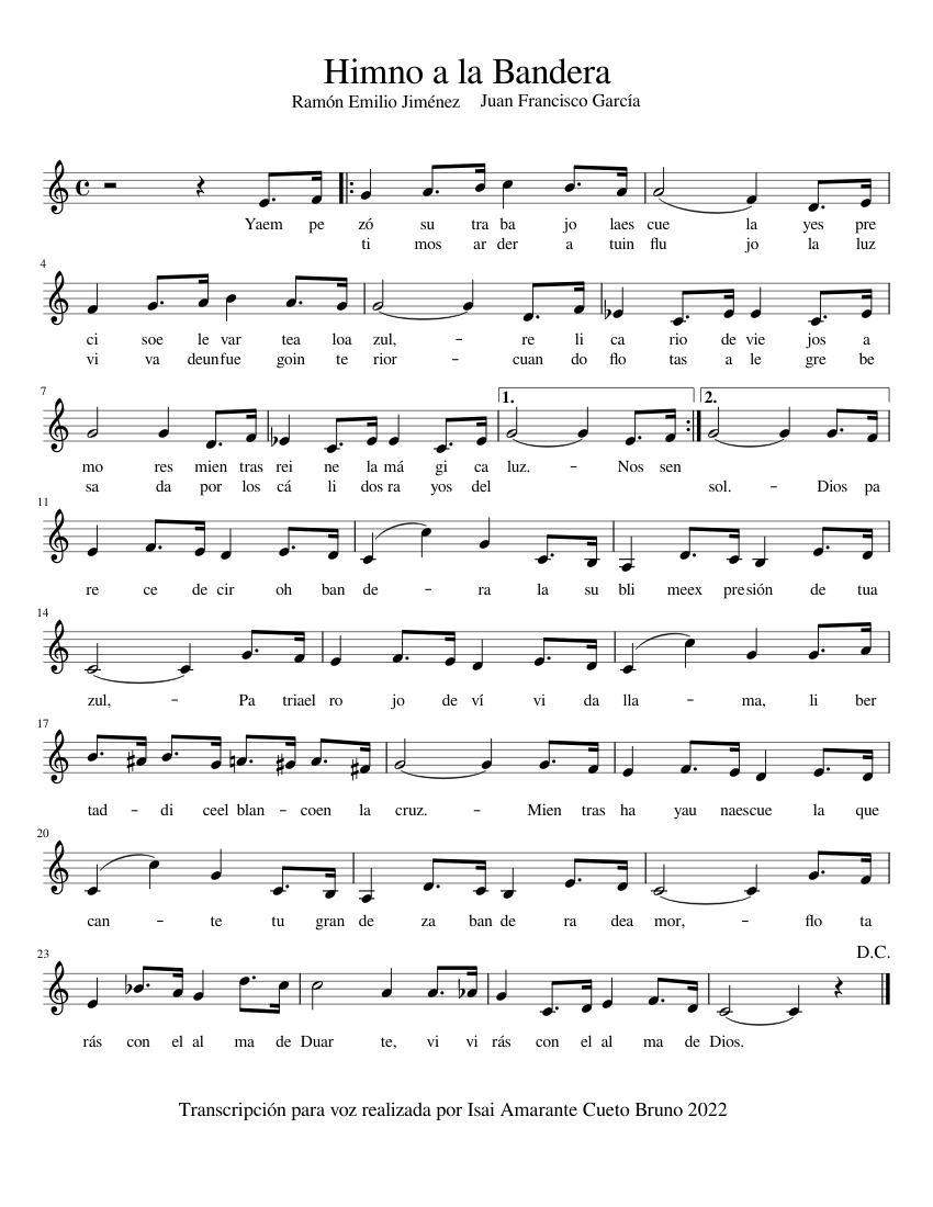 Himno a la Bandera.mscz Sheet music for Piano (Solo) Easy | Musescore.com